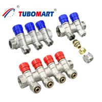 China Brass Pex Ball Valve Manifold 2 - 12 Outlets Underfloor Heating Manifold for sale