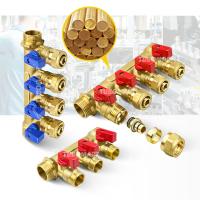 China Threaded Connection Brass PEX Manifold 3/4 Inch 1 Inch Pex Hot Water Manifold for sale