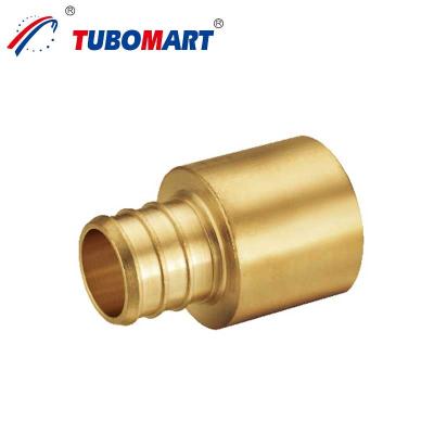 China Brass Pex Crimp Fittings 1/2 Inch Lead Free For Water Supply Systems for sale