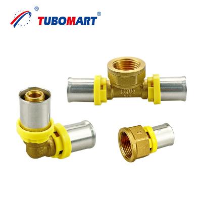 China 16mm - 32mm Alu Pex Press Fittings TH Type With Natural Brass Customized for sale