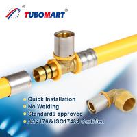 China Tubomart Gas Supply PEX Al PEX Pipe Composite Laser Plumbing Materials Yellow Customized Per Roll PEX Gas Pipe for sale