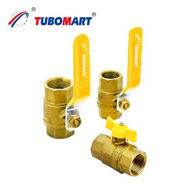 China Forged Iron Long Handle Compression Brass 2 Way Screw Thread Ball GAS Valve For PEX AL PEX System for sale