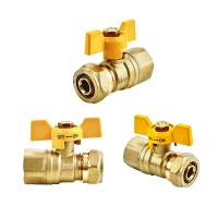 China SAI GLOBAL AS4617-2004 Brass Ball Valve With SAI Certificate And Yellow Handle Color for sale