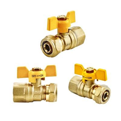 China SAI GLOBAL AS4617-2004 Brass Ball Valve With SAI Certificate And Yellow Handle Color for sale
