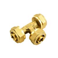 China Machine Forged Pex Pipe Compression Fittings In Yellow Brass Or Nickel Plated Finish for sale
