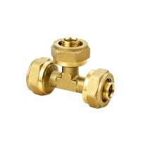 China OEM PEX AL PEX Gas Pipe Brass Coupling Adapter Socket Plumbing Pipe Fittings Elbow Tee Compression Fittin for sale