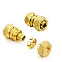 China Precision Brass Elbow Compression Fittings Yellow Color For Water Pipes Pex Pipe Fittings for sale