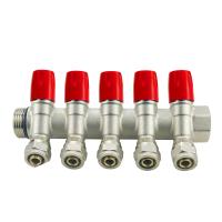China Floor Heater / Water Brass Pex Plumbing Manifold With 2-6ways And Customized Size for sale