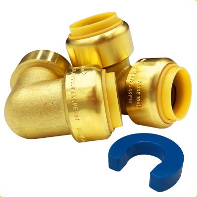 China PEX Tubing Lead-free High Quality Three Way Push Fit Fitting with NPT Thread 90 Degrees for sale