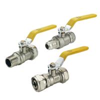China Brass Gas Valve With SAI GLOBAL AS4617-2004 Certification And Yellow / Customized Handle Color for sale