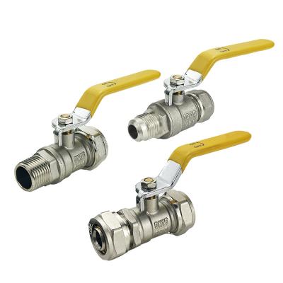 China Brass Gas Valve With SAI GLOBAL AS4617-2004 Certification And Yellow / Customized Handle Color for sale