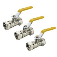 China Tubomart 1/2 3/4 Inch Yellow Handle Gas Control Valve Brass Ball Valve for Gas Gas Valve for sale