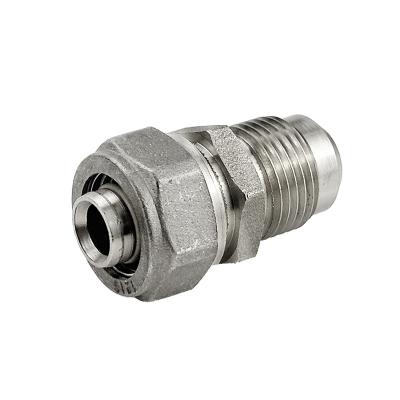 China Brass Male Threads Straight Connector Brass Compression Fitting for Plumbing Gas Hose Fittings for sale
