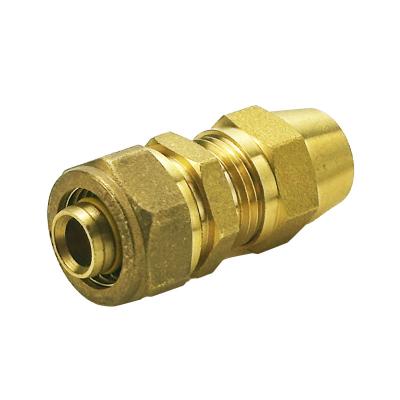 China Tubomart OEM Gas Brass Screw Fitting Plumbing Brass Materials Gas Compression Fitting for sale