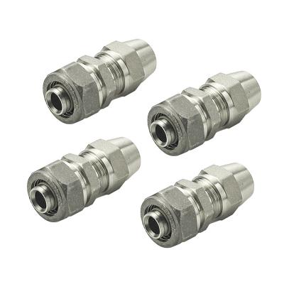 China Quick Connect Gas Screw Brass Fittings Male Straight Union Multilayer Pipe In One End And Male Threaded Adapter Screw for sale