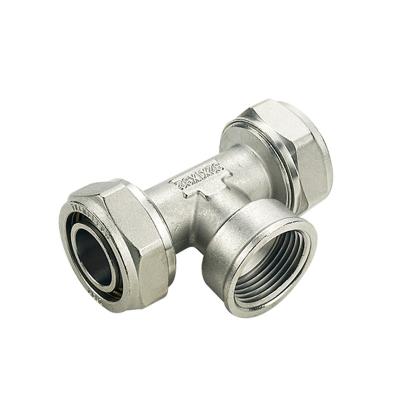 China Certificated ISO17484-1 Pex Tee Forged Crimp Fittings Brass HPb 58-3A for Plumbing for sale