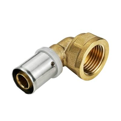 China Tubomart Wholesale Multilayer Press Fitting 16-32mm Yellow PEX Fittings Gas PEX Press Fitting For PE Gas System for sale