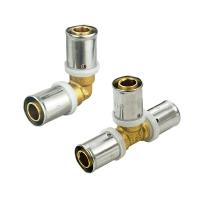 China Factory Brass Press Pipe Fittings Tee High Pressure 20mm 25mm 16mm Sizes Pex Floor Heating Pipe Casting Painted for sale