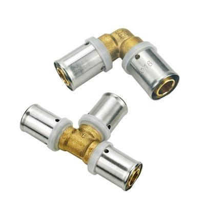 China Free Sample Brass Crimp Pex Fitting 3/4 Inch PEX Plumbing Connector Elbow Tee Union Adapter PEX Pipe Fittings for gas for sale