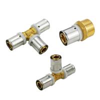 China OEM 1/2inch PEX Brass Fitting PEX Press Fitting 3/4inch Equal Tee for Pex Underfloor Heating Pipe for sale