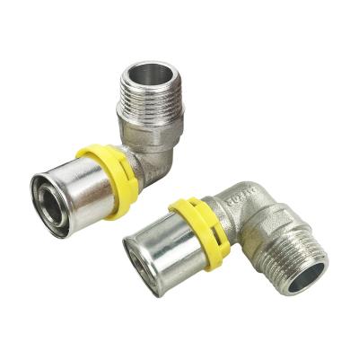 China Tubomart Plumbing Press Brass Gas Fittings TH Profile Equal Tee Multilayer Pex Al Pex Pipe Fittings For Gas System for sale