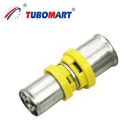 China Tubomart Plumbing Materials Brass Fittings Floor Heat Fitting Pexalpex Pipe TH Profile Straight Gas Fitting for sale