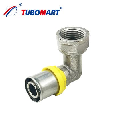 China OEM Gas Pipe Fittings Seated Brass Elbow Natural Gas Pipe Fittings Pex Pipe Press Fittings Floor Heating for sale