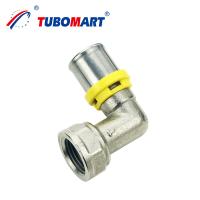 China Tubomart Plumbing System With Pex Al Pex Press TH Type Fittings Natural Brass Color HPB58-3A Body Material For Gas for sale