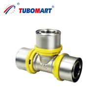 China Customized Pex Al Pex Press Fittings Brass HPb 58-3A Or DZR Brass CW 602N For Pex Tubing Compatibility Gas for sale