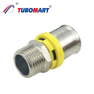 China Tubomart Brass HPb 58-3A Or DZR Brass CW 602N Pex Al Pex Pipe Press Fitting Reusable And Environmentally Friendly for sale