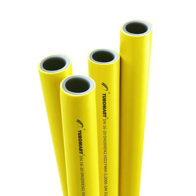 China OEM TUBOMART PEX-AL-PEX Yellow Pipe High Safety Multilayer Aluminum Pipe For Gas System for sale
