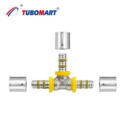 China Tubomart Pex Al Pex Press Fitting Equal Elbow PEX Gas Fitting Gas Pipe Fittings System Brass Materials for sale