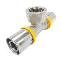 China PEX AL PEX Compatible Pipe Brass Press Fitting Lead-Free Low Maintenance For Gas Pipe System 16-32mm for sale