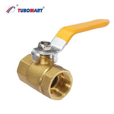 China Tubomart Factory Gas Valve Yellow Handle Ball Valve Brass Male Brass Ball Valve for Gas Water for sale