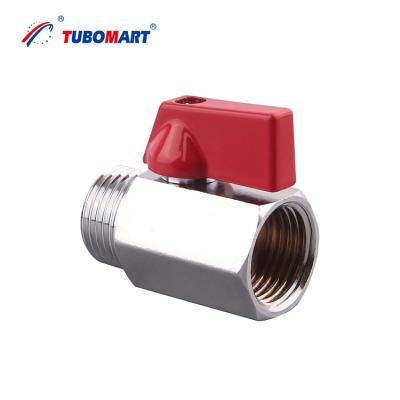 China Bsp Npt Threaded Brass Mini Ball Valve for High Temperature Control for Water Gas and Oil Customizable OEM Support for sale