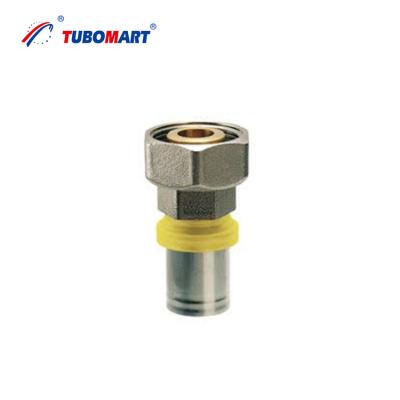 China TUBOMART OEM Wholesale Price TH Type Brass Press Fittings BSP Male Straight Union Gas Pipe Connection for sale
