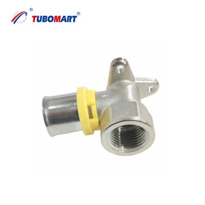China TUBOMART OEM Brass TH Type Press Fittings for Gas Male Equal Tee for Multilayer Piping Solutions for sale