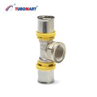 China TUBOMART OEM Plumbing Press Fittings Multilayer PEX Equal Tee Brass Gas Pipe Fittings for sale
