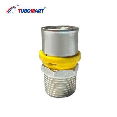 China Tubomart OEM PEX-AL-Pex TH Type Press Fitting FEMALE ELBOW UNION WITH WALL-PALTE for PAP Multilayer Pipe for Water and Gas System for sale
