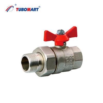 China TUBOMART OEM ISO9001 Certified Brass Ball Valve Butterfly Handle Female Thread 1/2''-2'' Nickel Plated 3-Year Warranty for Water for sale