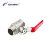 China TUBOMART OEM DN25 Disassemble Female to Male Brass Ball Valve with Butterfly Handle Underfloor Heating System for sale