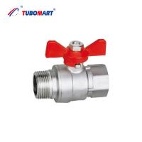 China TUBOMART OEM Brass Ball Valve with Butterfly Handle /2''-1'' Brass Ball Valve for Water Supply for sale
