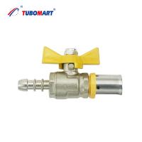 China TUBOMART OEM High-Quality PEX-AL-PEX Pipe Press Accessories 16-32mm Equal Air Valves Brass Fittings for sale