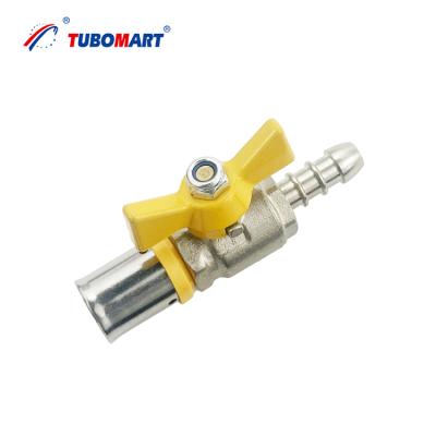 China Tubomart OEM press brass fittings, press ball valves, U-shaped profiles, for multi-layer Pex Al Pex pipes FOR Gas System for sale