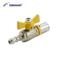 China OEM pressure gas hose ball valve with long handle, size S16X10, suitable for PAP multi-layer gas pipelines, conforming to AS4716 standard. for sale