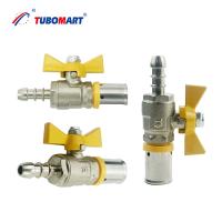 China OEM 14-32mm Brass Press Gas Ball Valve with long Handle for Multi-Layer PEX AL PEX Piping Gas Use for sale