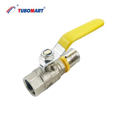 China Press brass fittings, press ball valves for multi-layer Pex Al Pex pipes Forged Process ISO17484 ISO9001 Certified Precision Gas Flow Control for sale