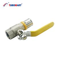 China OEM 14-32mm Brass Press Gas Ball Valve with long Handle for Multi-Layer PEX AL PEX Piping Gas Use for sale