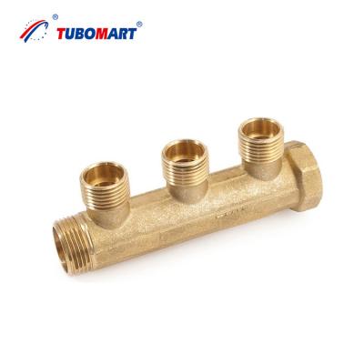 China Brass Factory HPB58-3A Trade Assurance Super Quality Full Size Brass Distribution Water Manifold Without Valve for sale