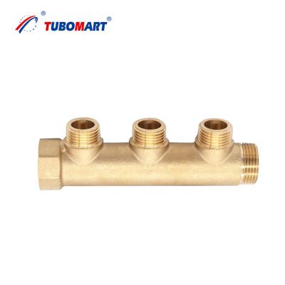 China TUBOMART OEM High Quality Brass 4-Way Manifold with Pex and Under Floor Heating Pipes Modern Design Style 220V Voltage for sale